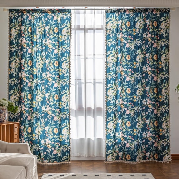 FUGee-Boho Curtains Geometric Light Filtering Semi-Blackout Window ...
