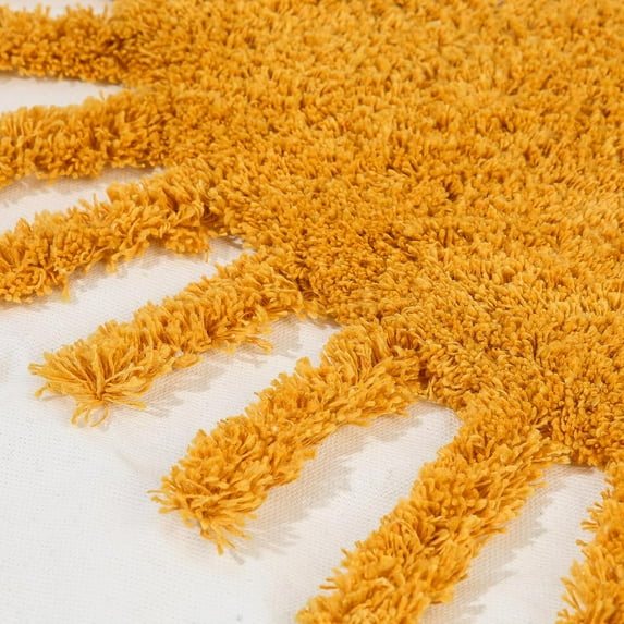 FUGee-Boho Decorative Yellow Throw Pillow Covers 18x18, Tufted Sun ...