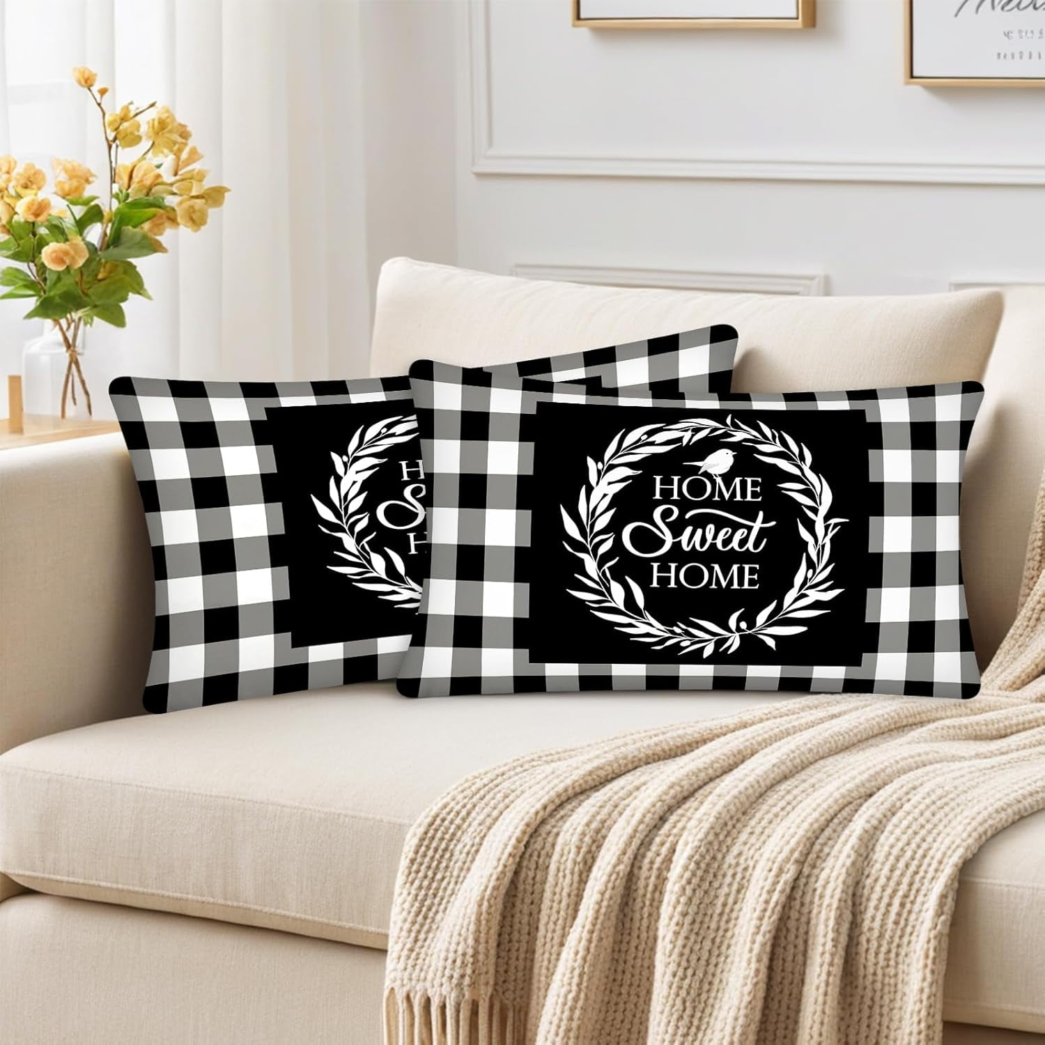 FUGee-Boho Lumbar Pillow Covers 12X20, Bohemian Soft Throw Pillows for ...