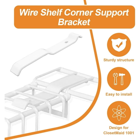 FUGee-Brackets, 3 Inch Wire Shelf Corner Support Bracket Replacement ...