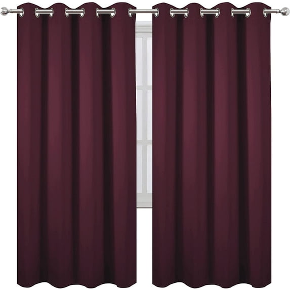FUGee-Burgundy Red Thermal Blackout Curtains/52 x 72 Inch/Set of 2 ...
