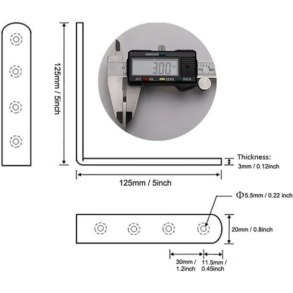FUGee-Corner Brace Set, Stainless Steel L Bracket, Right Angle Bracket ...