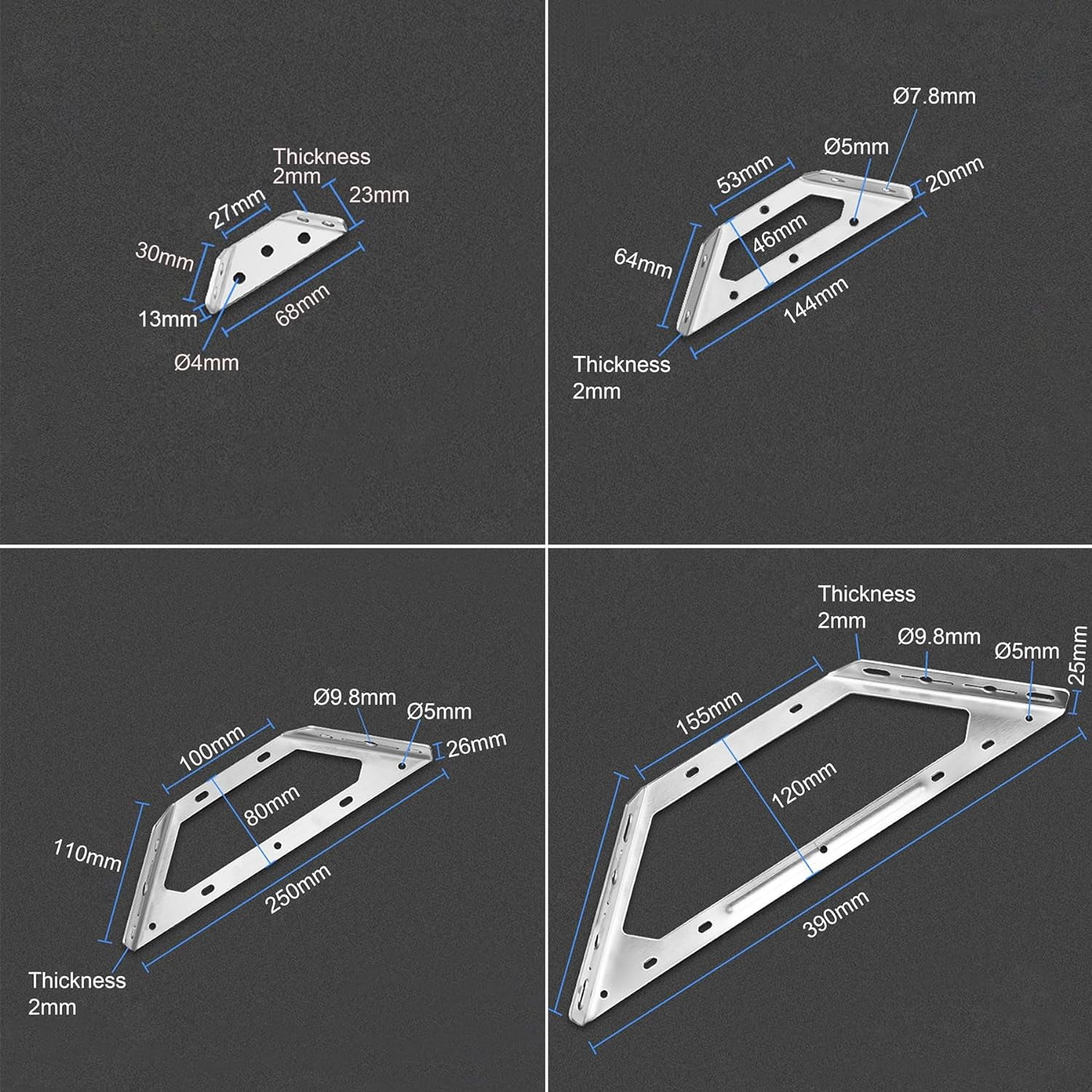 FUGee-Corner Braces Joints 100x100mm Right Angle Brackets Fastener ...