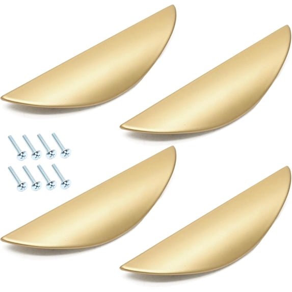 FUGee-Crescent Brushed Gold Cabinet Pulls, 2-1/2 Inch (64MM) Hole ...