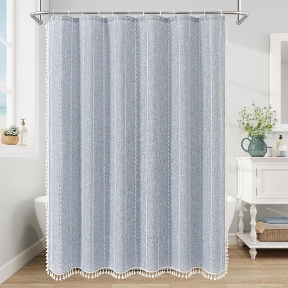 FUGee-Dark Grey Boho Small Stall Shower Curtain Set 36 x 72, Half Size ...