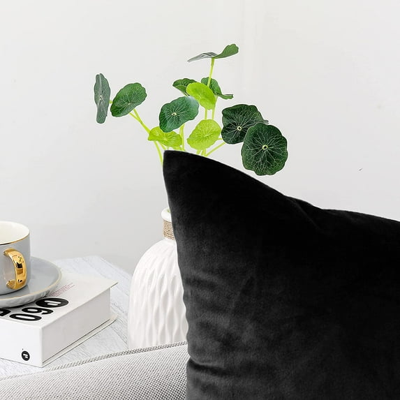 FUGee-Decorative Throw Pillow Covers Velvet 14x14 Inch Pack of 2 Cream ...