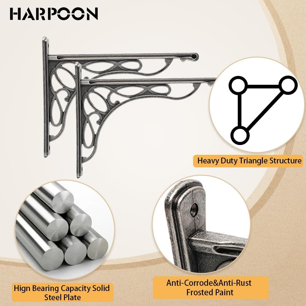 FUGee-European Bracket Shelf Brackets Cast Iron Metal Corbels 10" Inch ...