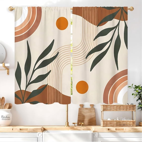 FUGee-Farmhouse Blue Hydrangea Kitchen Curtains Rusitc Country Retro ...