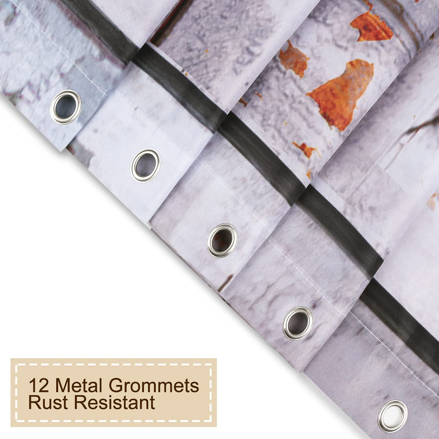 FUGee-Farmhouse Shower Curtain Rustic Shower Curtain for Bathroom Barn ...