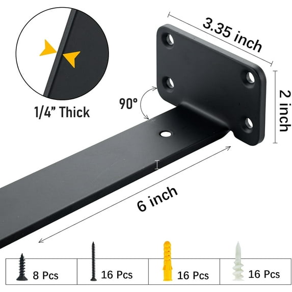 FUGee-Floating Shelf Bracket 6 Inch, Heavy Duty Floating Shelves ...