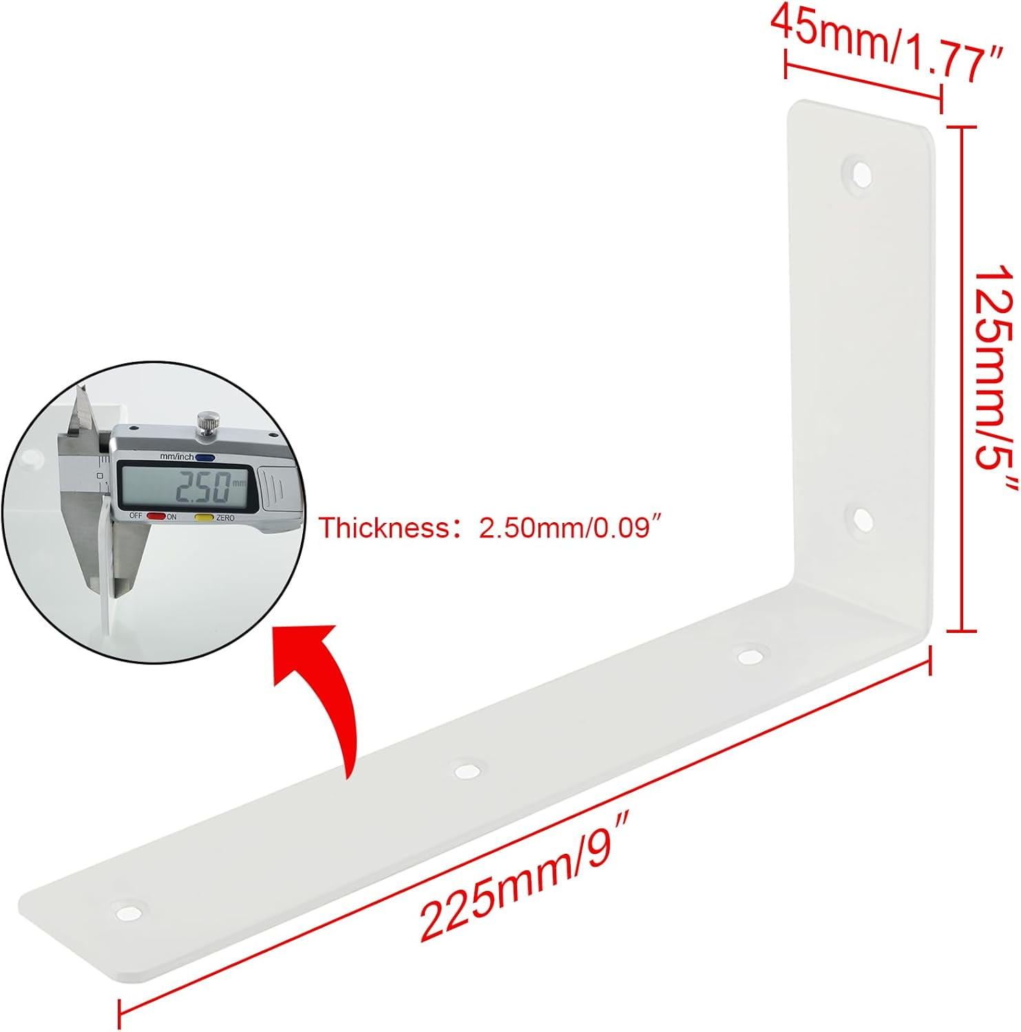 FUGee-Floating Shelf Brackets Heavy Duty L-Shaped Wall Brackets - White ...