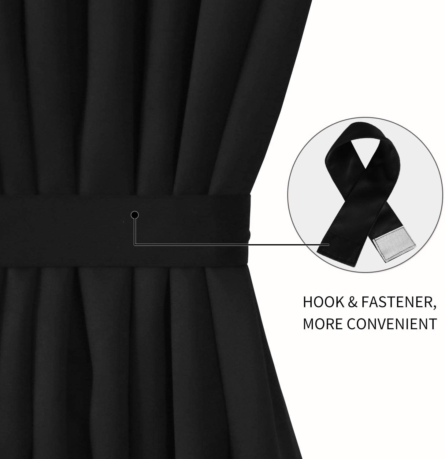 FUGee-French Door Curtains \u2013 Rod Pocket Thermal Blackout Curtain ...