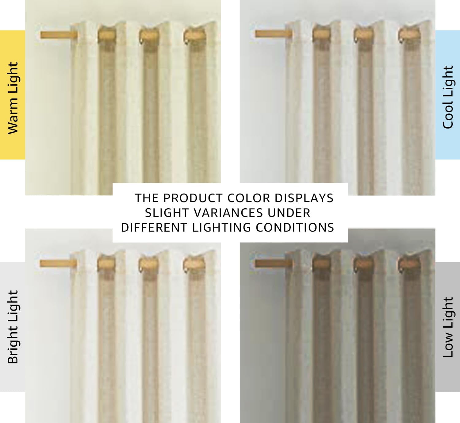 FUGee-Gray Linen Kitchen Window Curtains Over Sink, Grommet Thick Linen ...