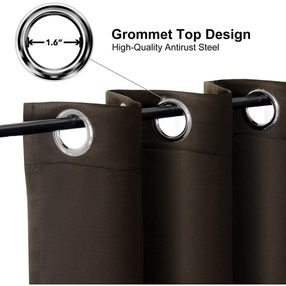 FUGee-Grommet Blackout Curtains for Bedroom and Living Room - 2 Panels ...