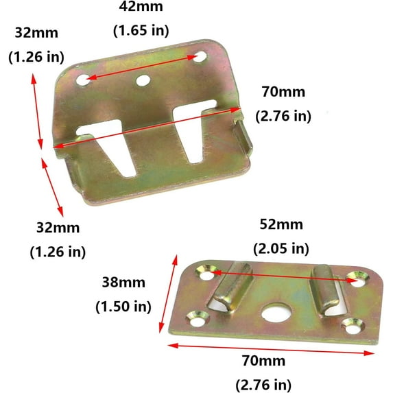FUGee-Heavy Duty Wood Bed Rail Bracket Slat Connector Support - Metal ...