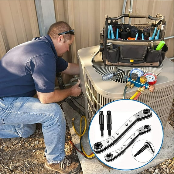 FUGee-Hvac Service Wrench, Hand Refrigeration Tools Set, 3/8 To 1/4, 5/ ...
