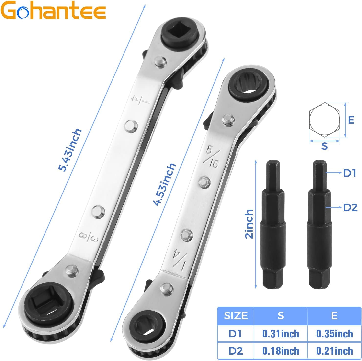 FUGee-Hvac Service Wrench Tools Air Conditioner Valve Ratchet Wrench 3/ ...