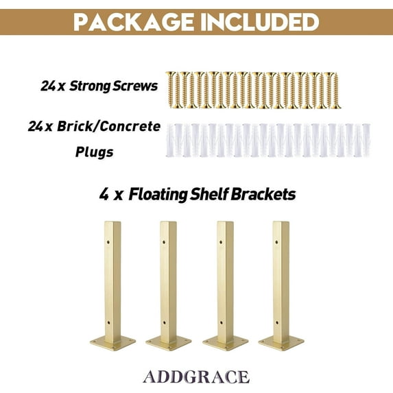 FUGee-Industrial Black Shelf Brackets 6 Inch L Brackets for Shelves ...