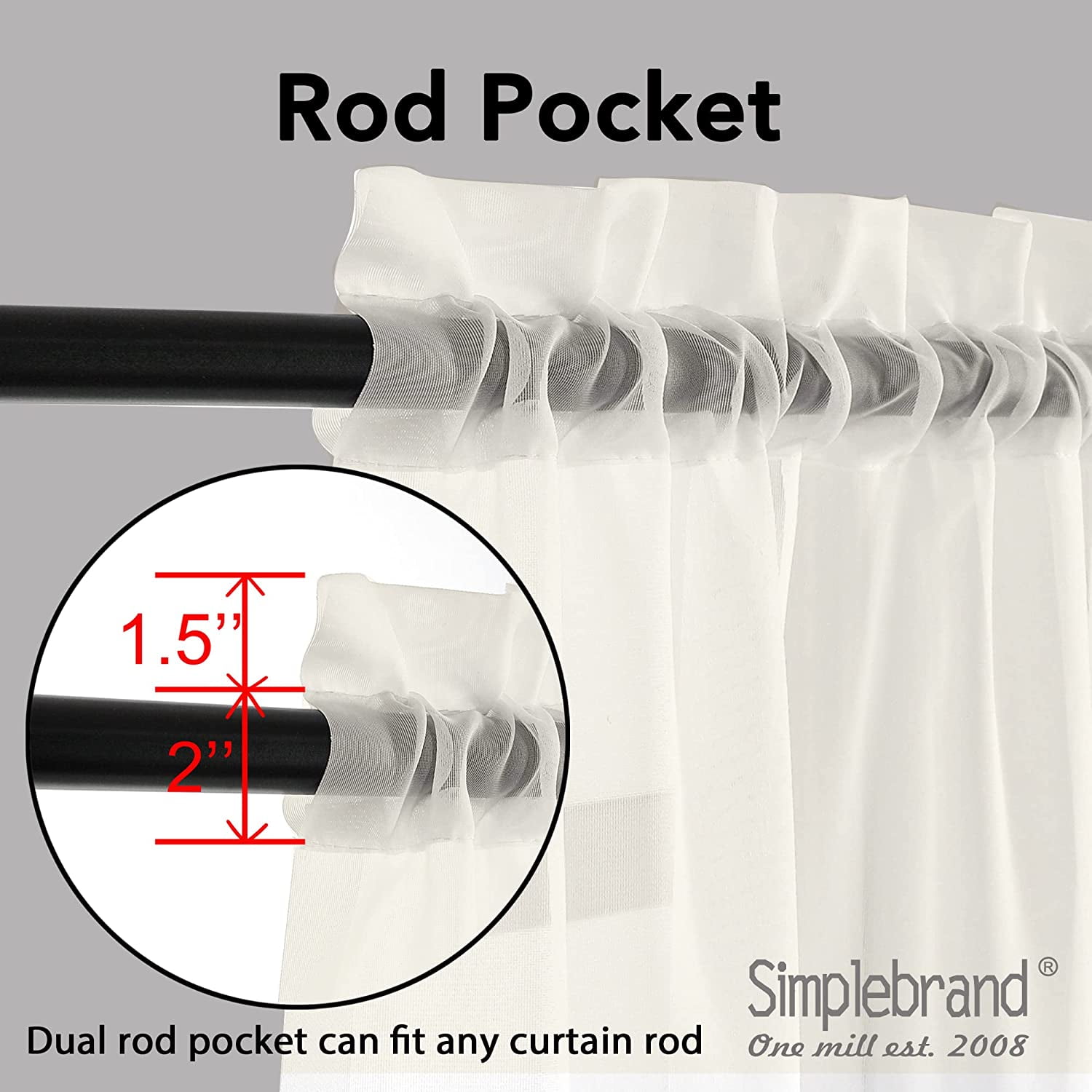 FUGee-Ivory Sheer Curtains 120 Inches Long, Extra Long Rod Pocket Solid ...