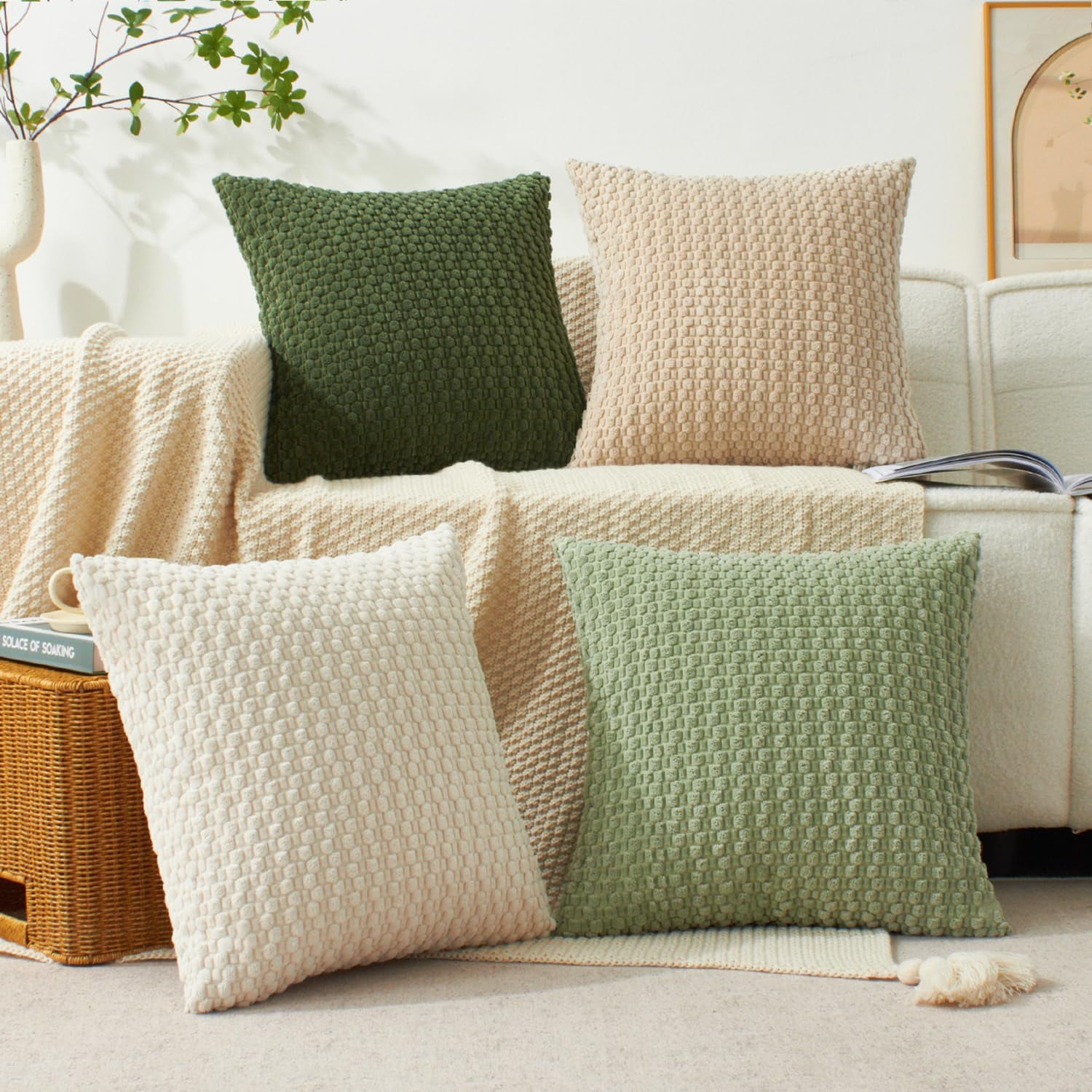 FUGee-Kevin Textile Spring Throw Pillow Covers Pack of 4 Super Soft ...