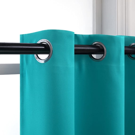 FUGee-Kitchen Blackout Short Curtains Grommet Top Light Grey 30 Inches ...