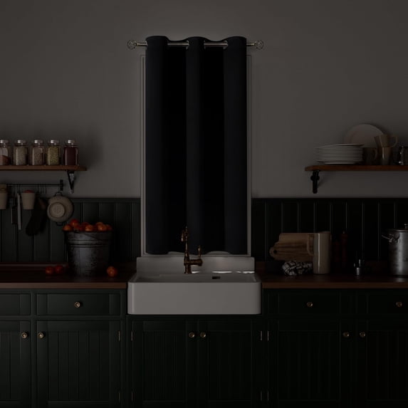 FUGee-Kitchen Curtain 45 Inch Length, Short Blackout Curtain for Small ...