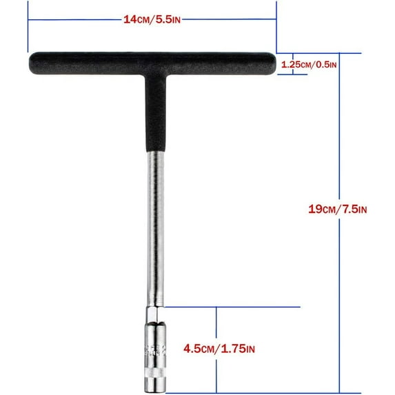 FUGee-Metric T Handle Socket Wrench Tools Set Chrome Vanadium Steel ...