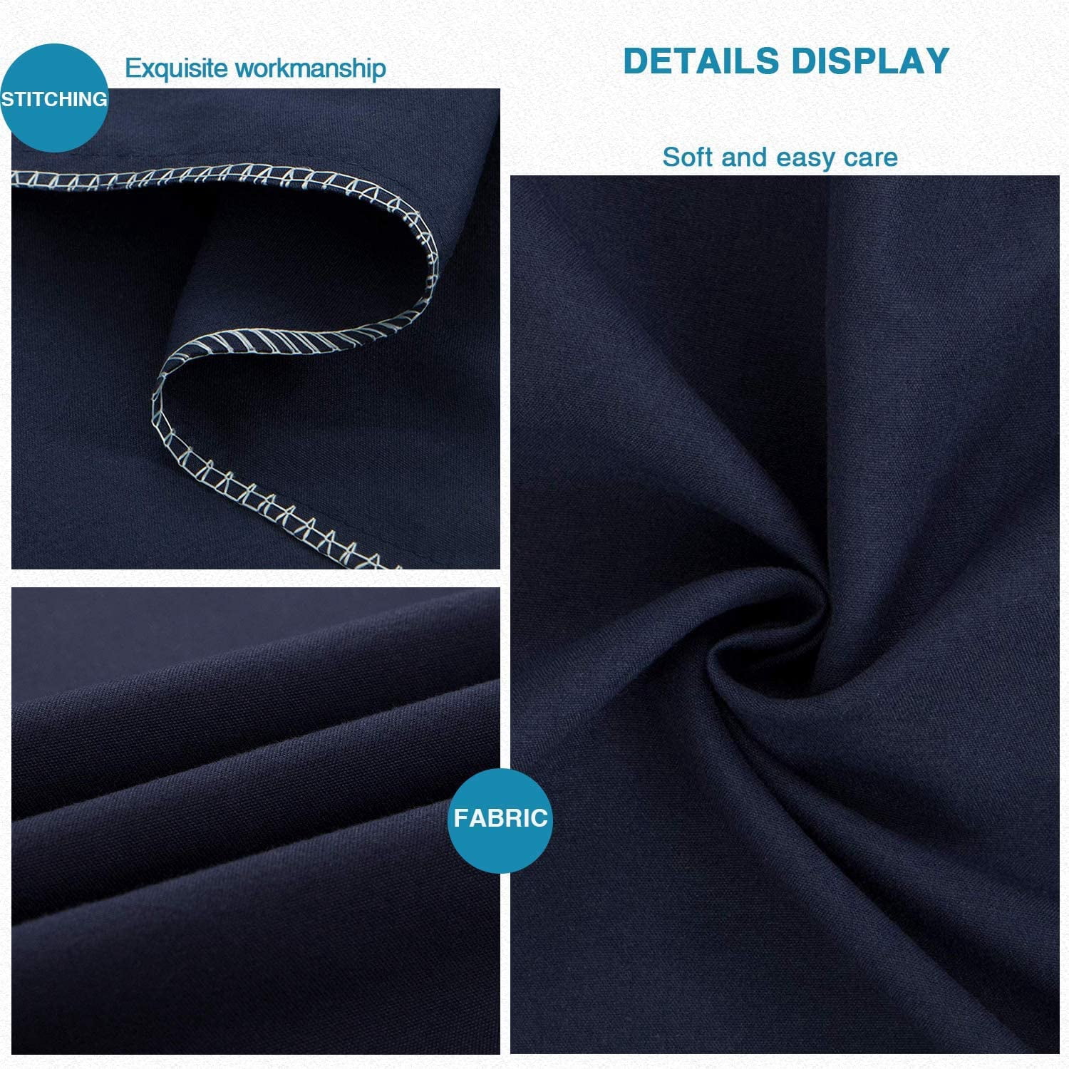 FUGee-Microfiber Pillow Cases Standard Size, Soft Pillowcases with ...