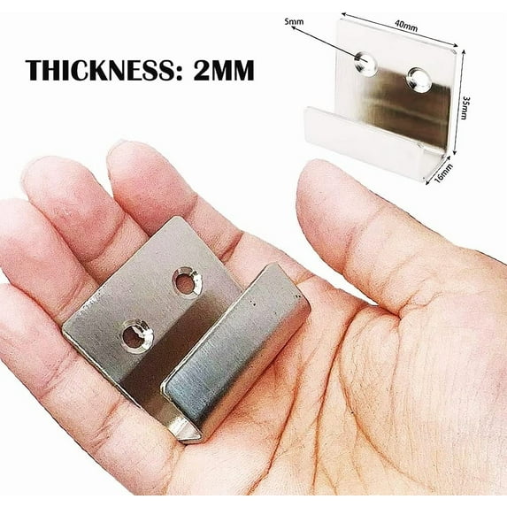 FUGee-Mounting Bracket Stainless Steel U Brackets 40x35mm Mirror ...