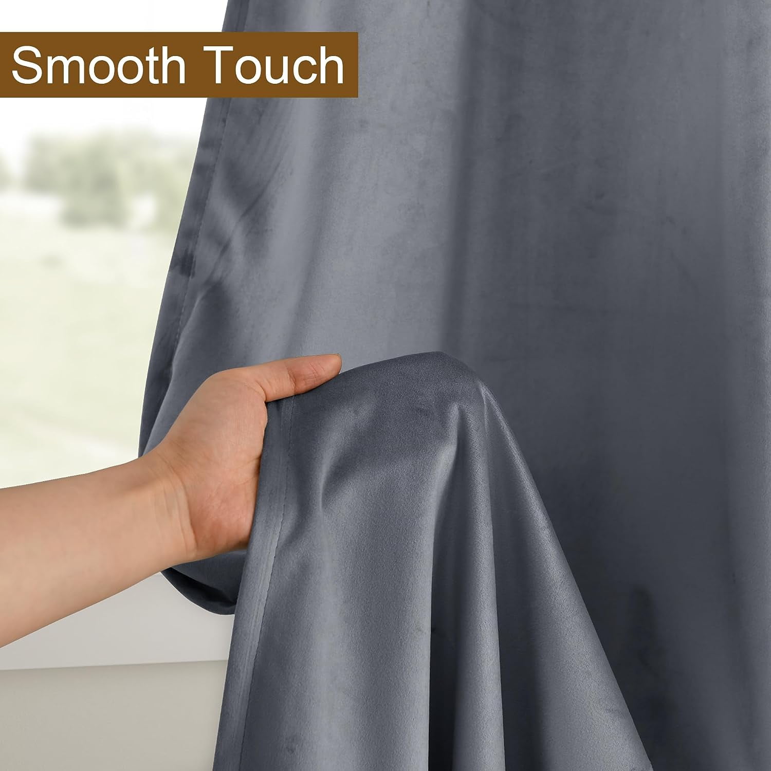 FUGee-Navy Blue Blackout Velvet Curtains 84 Inches with Tiebacks ...