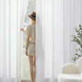 FUGee-Non-See-Through Privacy White Sheer Curtains 96 inches Long 2 ...