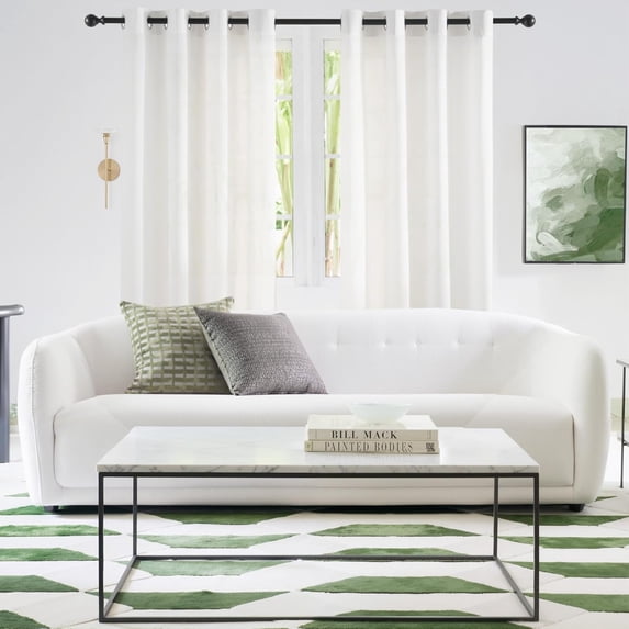 FUGee-Non-See-Through White Privacy Sheer Curtains 54 inches Long 2 ...