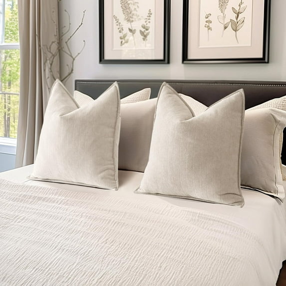 FUGee-Pack of 2 Black Decorative Lumbar Pillow Covers 12x20 Inch Soft ...