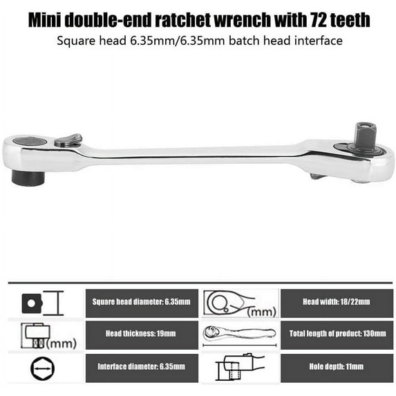 FUGee-Professional 1/4" Inch Mini Ratchet Wrench 72 Teeth Drive Ratchet ...