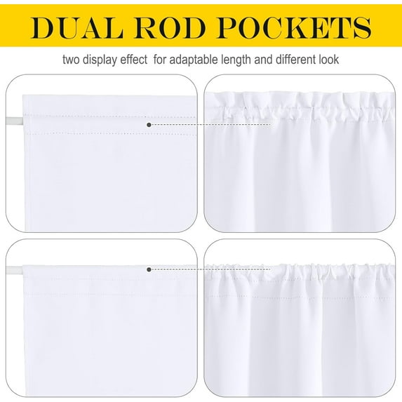 FUGee-Pure White Front Door Curtains for Glass Window - Room Darkening ...