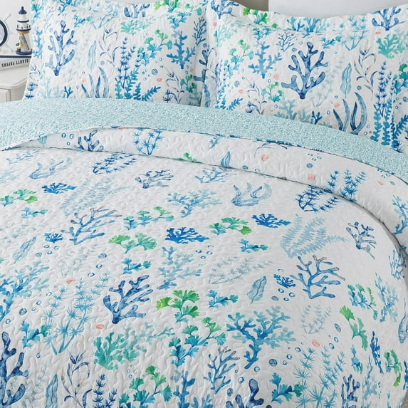 FUGee-Quilt Bedspread Sets - West Coastal Pattern Reversible Coverlet ...