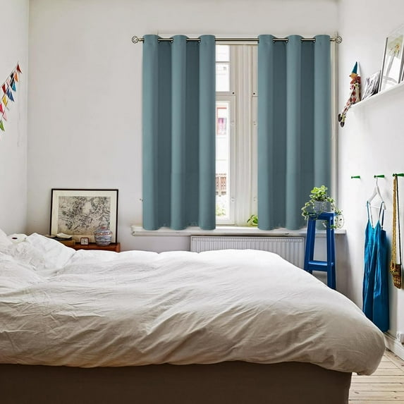 FUGee-Room Darkening Curtains 45 Inches Long - Grommet Thermal ...