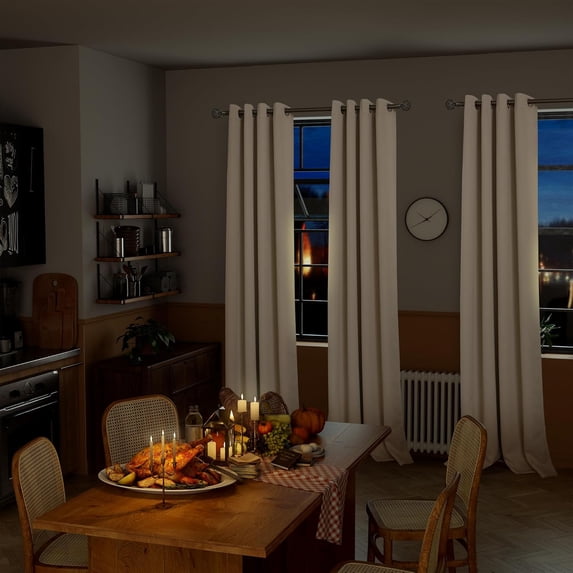 FUGee-Room Darkening Curtains 84 Inches Long - Grommet Thermal ...