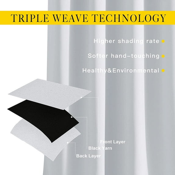 FUGee-Room Darkening Greyish White Curtains for Bedroom - Grommet ...