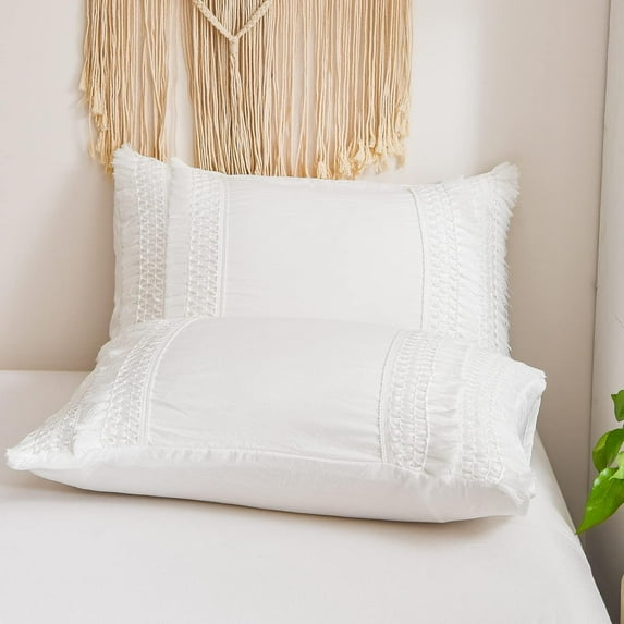 FUGee-Rust Tassel Pillowcases, Burnt Orange Boho Pillow Cases Set of 2 ...