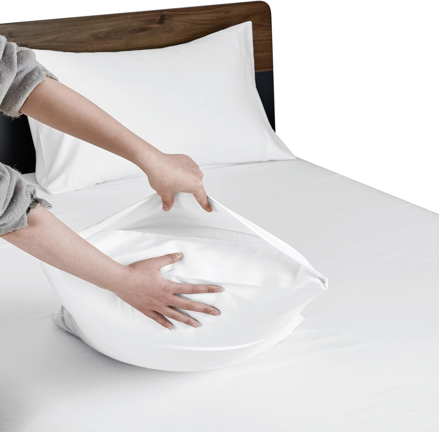 FUGee-Sage Green Pillowcases Queen Size 2 Pack - Pillowcase Set ...