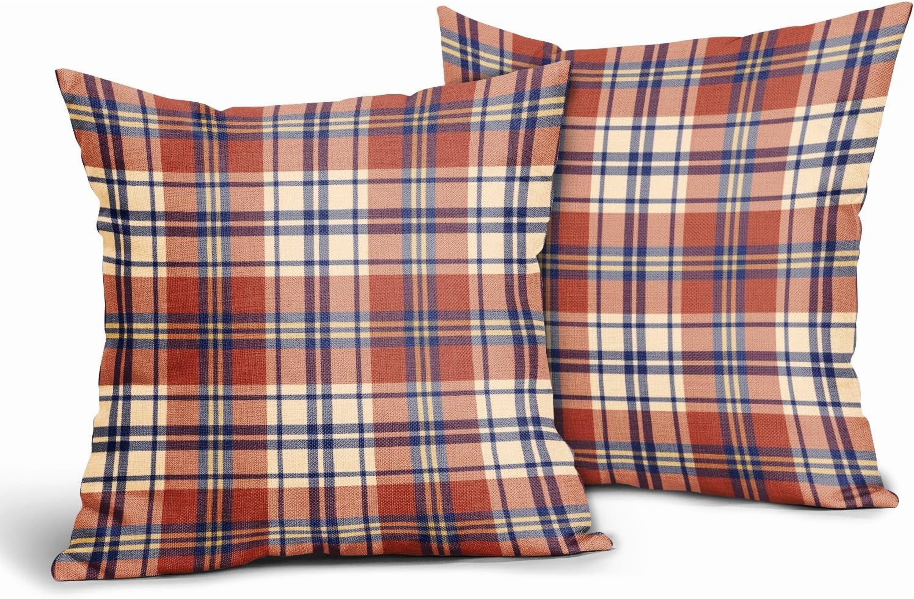 FUGee-Sage Green Plaid Pillow Covers 18x18 Set of 2 Spring Buffalo ...