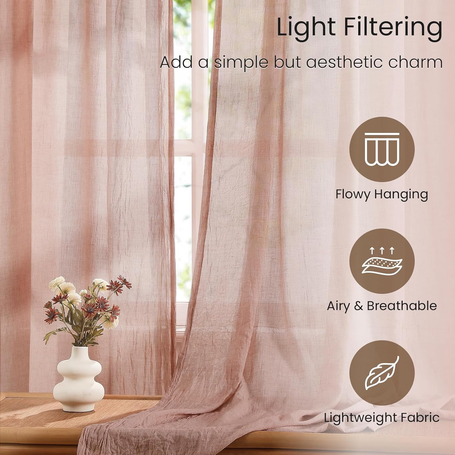 FUGee-Sage Green Sheer Curtains 108 Inches Extra Long for Living Room ...