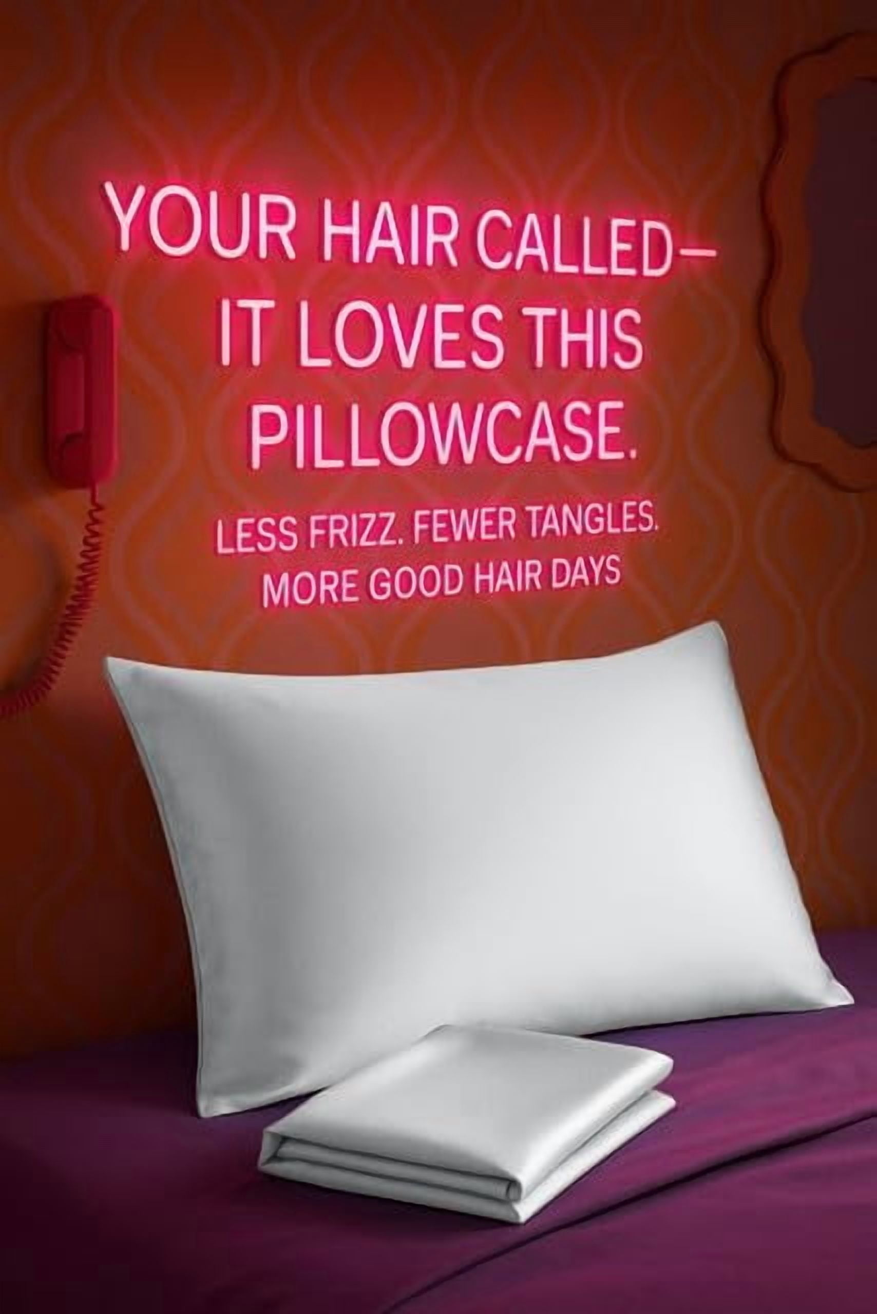 FUGee-Satin Pillowcase with Zipper, for Hair and Skin Care, Feels Soft ...
