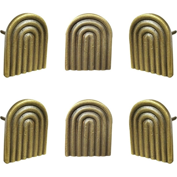 FUGee-Set of 6 Decorative Ribbed U Shape Metal Knobs for Room Kitchen ...