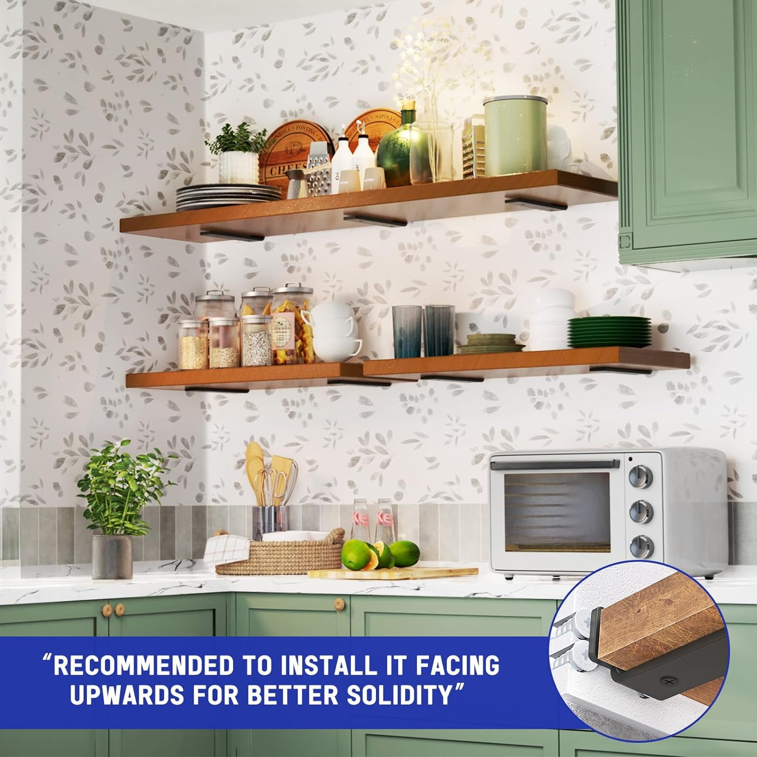 FUGee-Shelf Bracket, Heavy Duty Floating Shelf Brackets 8 inch Long, 6 ...