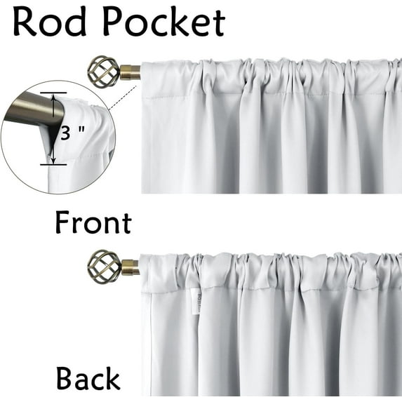 FUGee-Short Blackout Curtains 30 Inch Length for Small Windows - 34 x ...