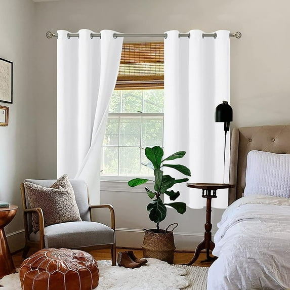 FUGee-Short Blackout Curtains 30 Inch Long 2 Panels - 100% Room ...