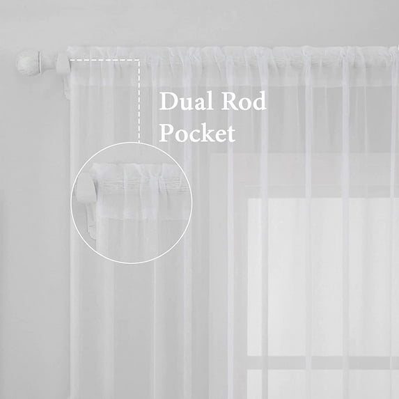 FUGee-Short Sheer Curtains 24 Inch Length for Kitchen Bathroom Cafe ...