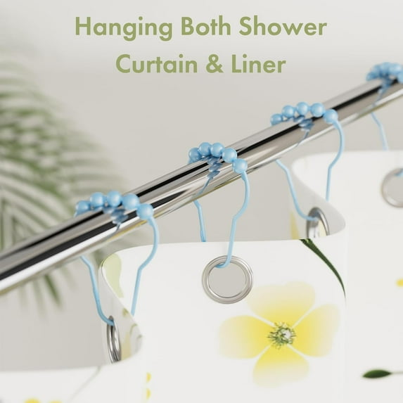 FUGee-Shower Curtain Hooks, Decorative Shower Curtain Hooks Rust ...